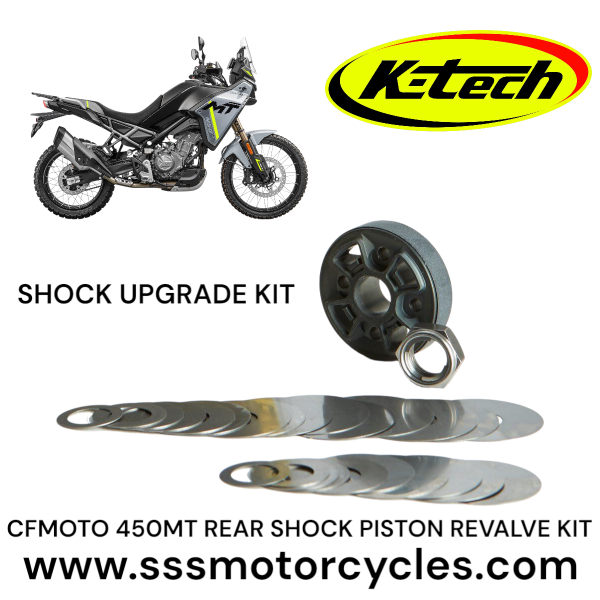 CFMOTO 450MT SHOCK PISTON REVALVE KIT| SSS Motorcycles